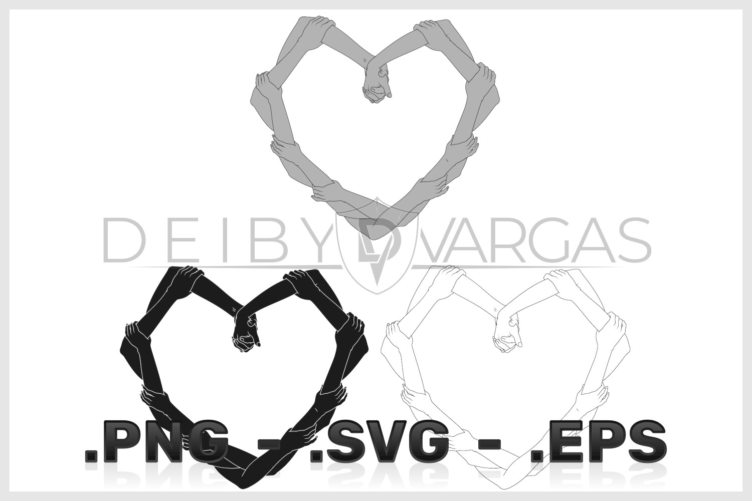 ArtStation - Vector Design Of Arms Forming A Heart | Artworks