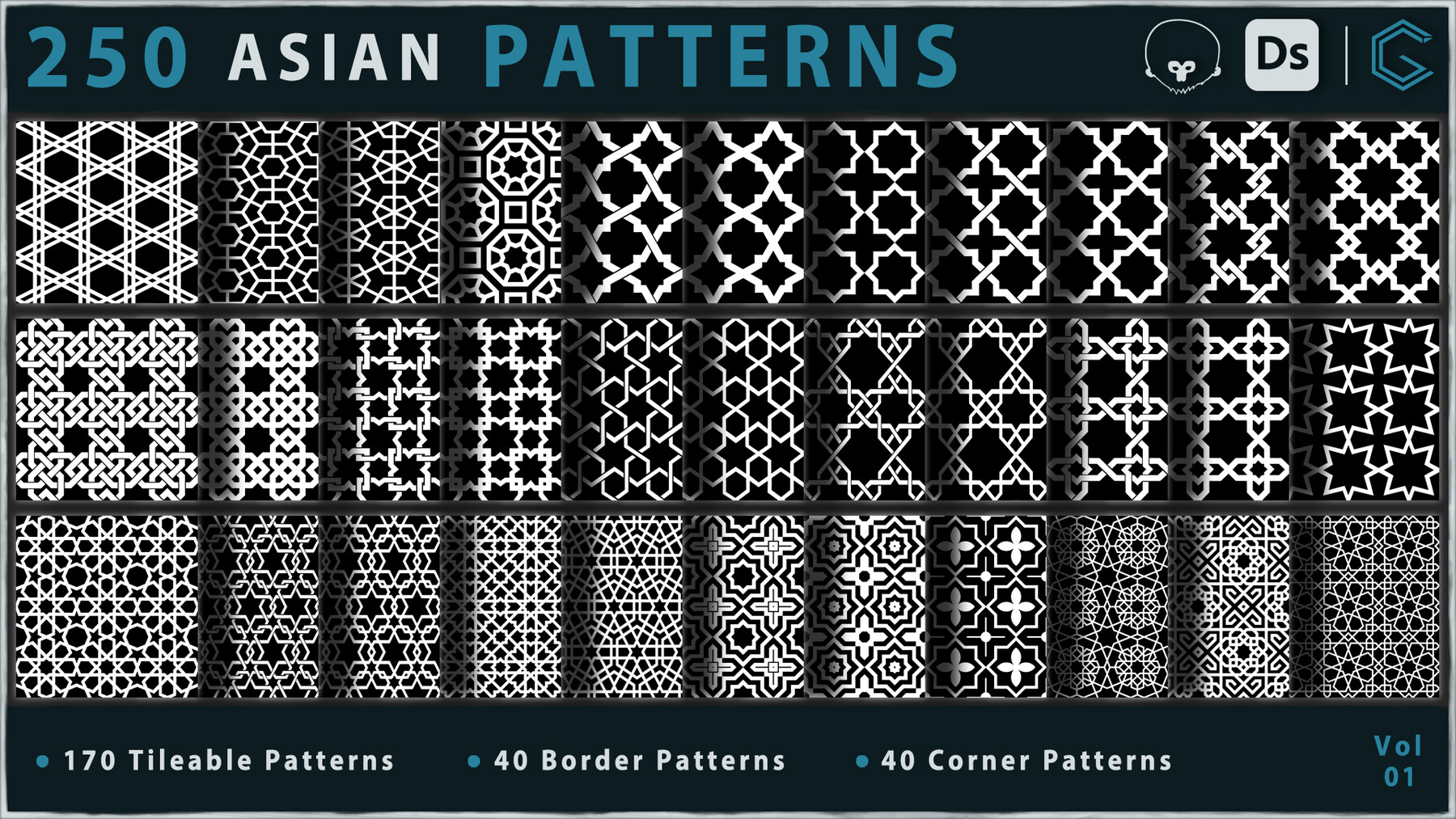 ArtStation - 250 Asian Patterns | Brushes