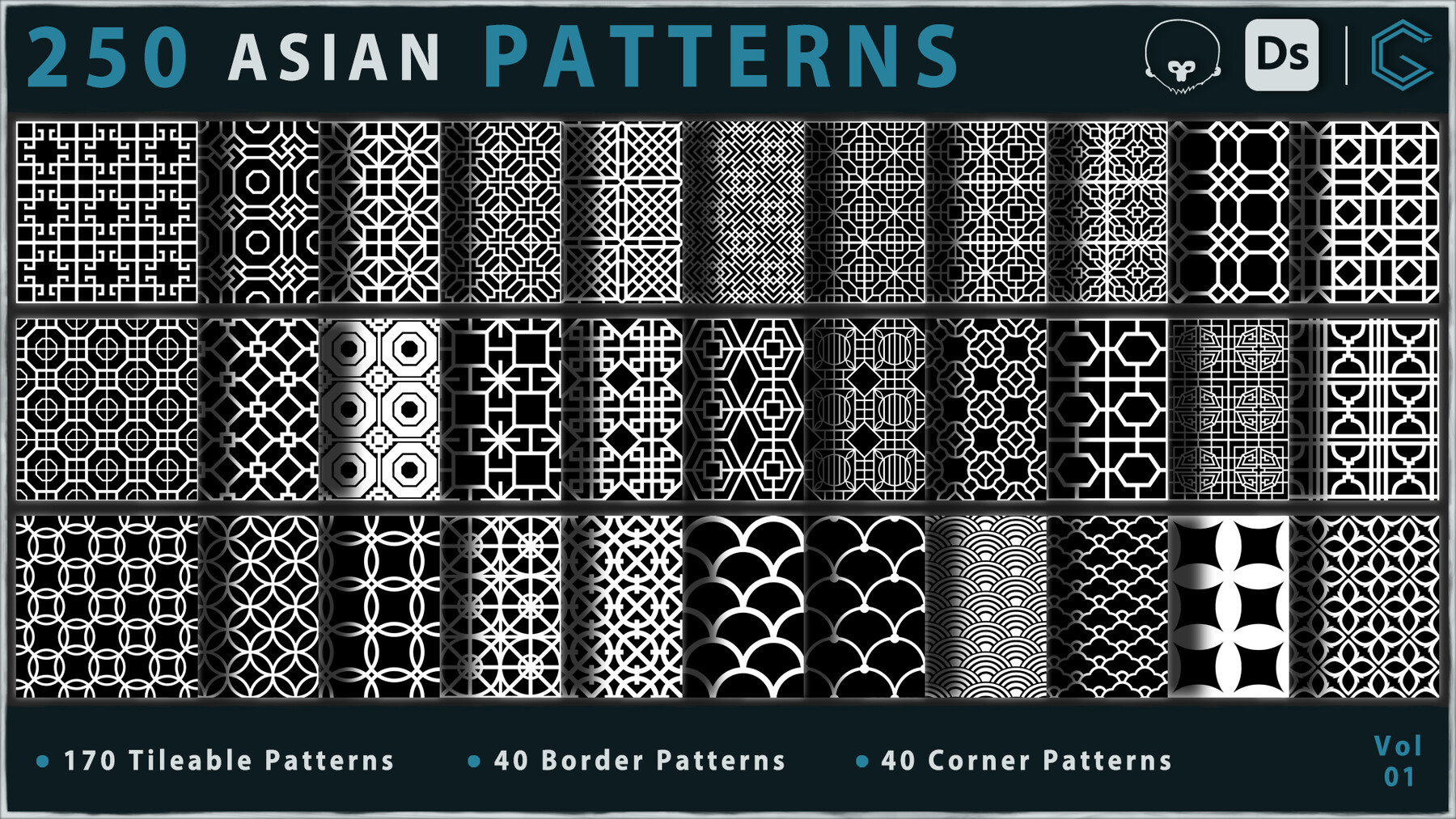 ArtStation - 250 Asian Patterns | Brushes