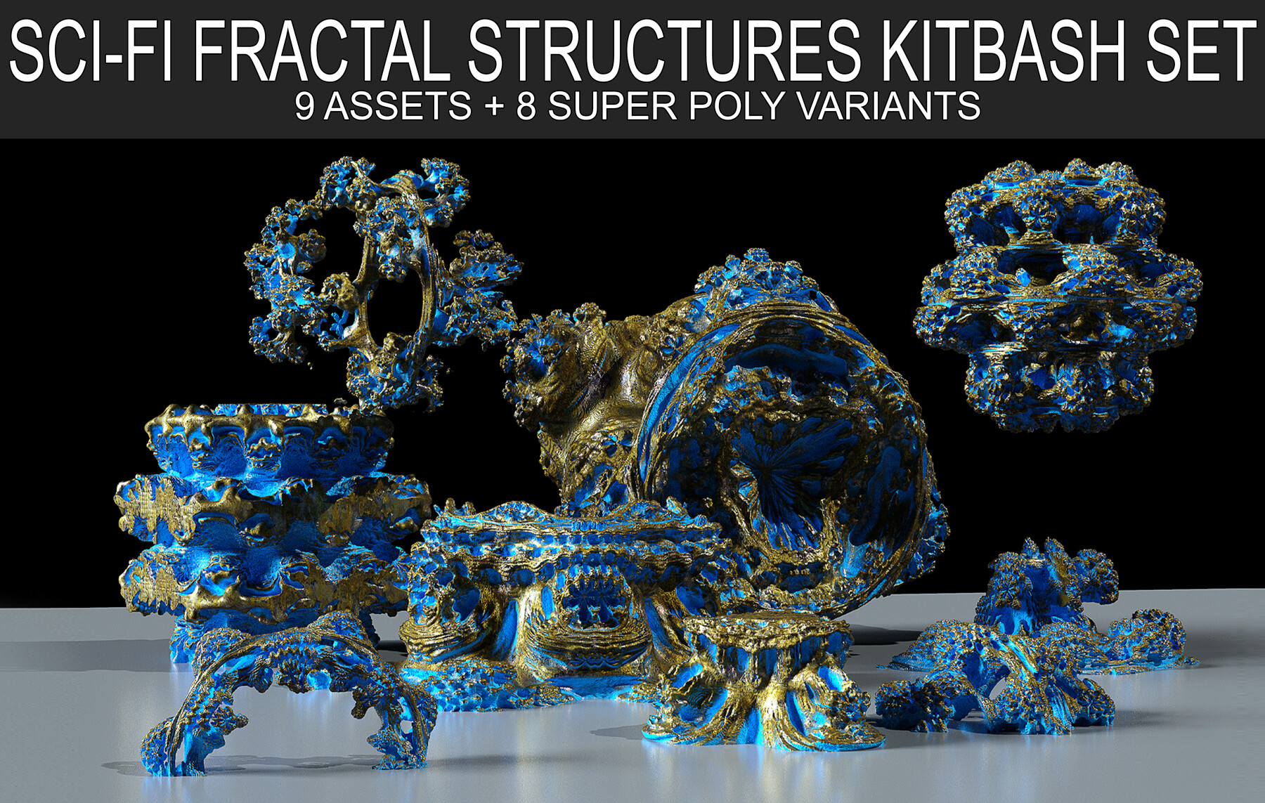 ArtStation - Fractal Sci-Fi Alien Structures Kitbash 3D Assets | Resources