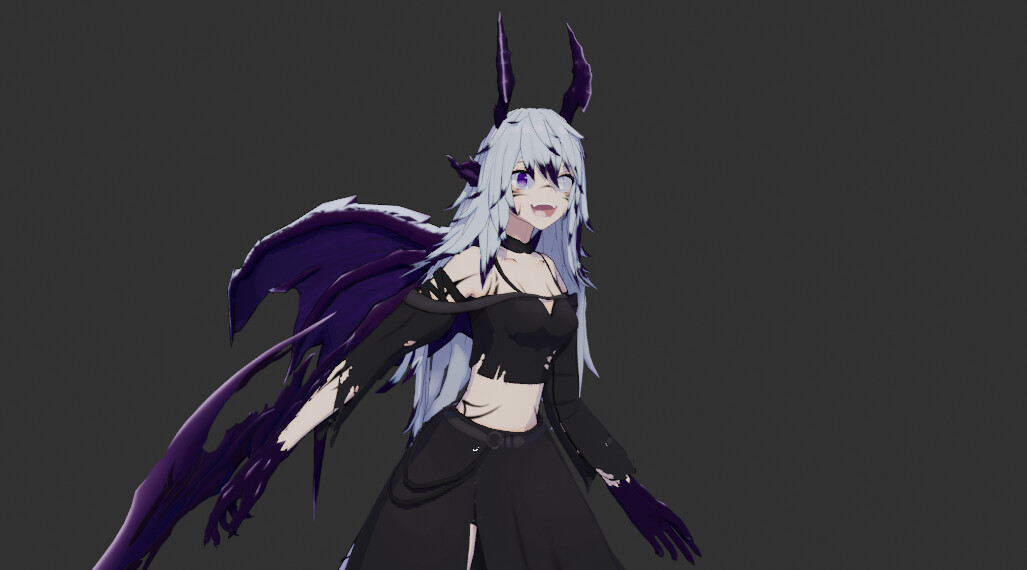 Artstation Game Ready Anime Dragon Girl Ziel Game Assets
