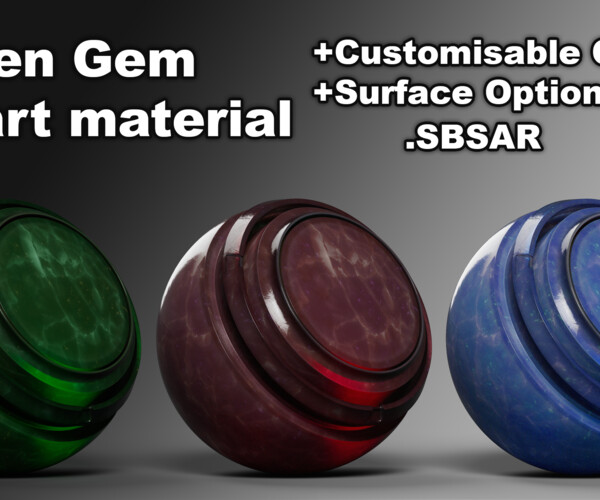 ArtStation - Green Gemstone - Smart material | Game Assets