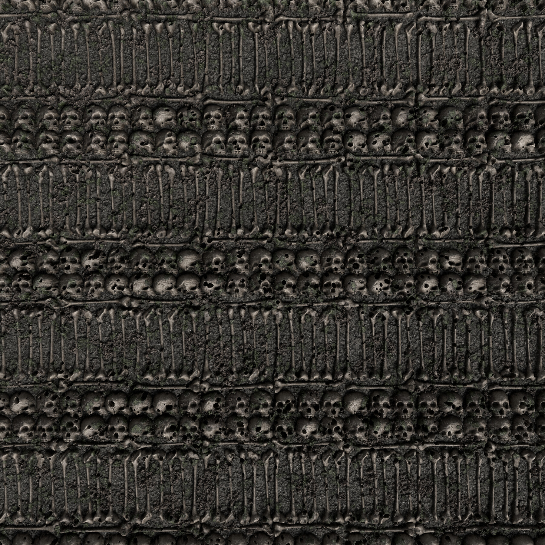 ArtStation - Catacomb Wall with Bones and Skulls PBR Procedural ...