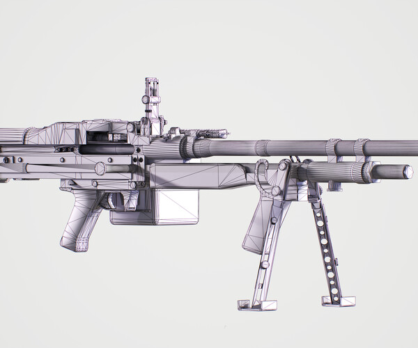 ArtStation - M60E3 - MACHINE GUN | Game Assets