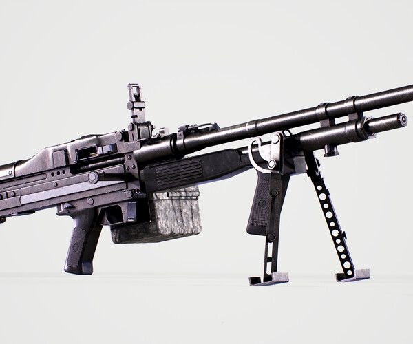 ArtStation - M60E3 - MACHINE GUN | Game Assets