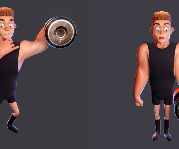 ArtStation - Rigged Gymer Character - Blender 3.0 - Ethan - Man | Game ...