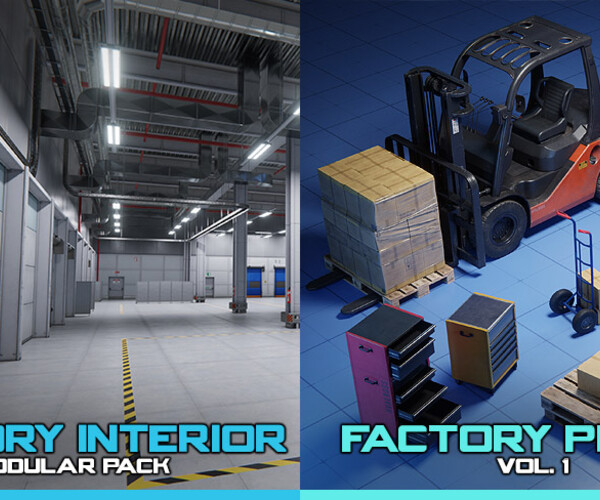 ArtStation - Factory Interior Modular Pack - Factory Props Vol 1 ...