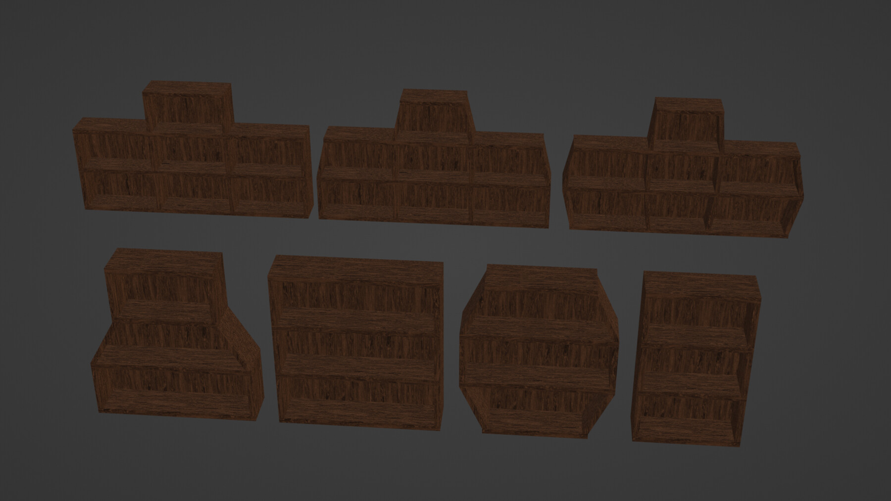 ArtStation - Seven Wooden Bookshelves | Game Assets