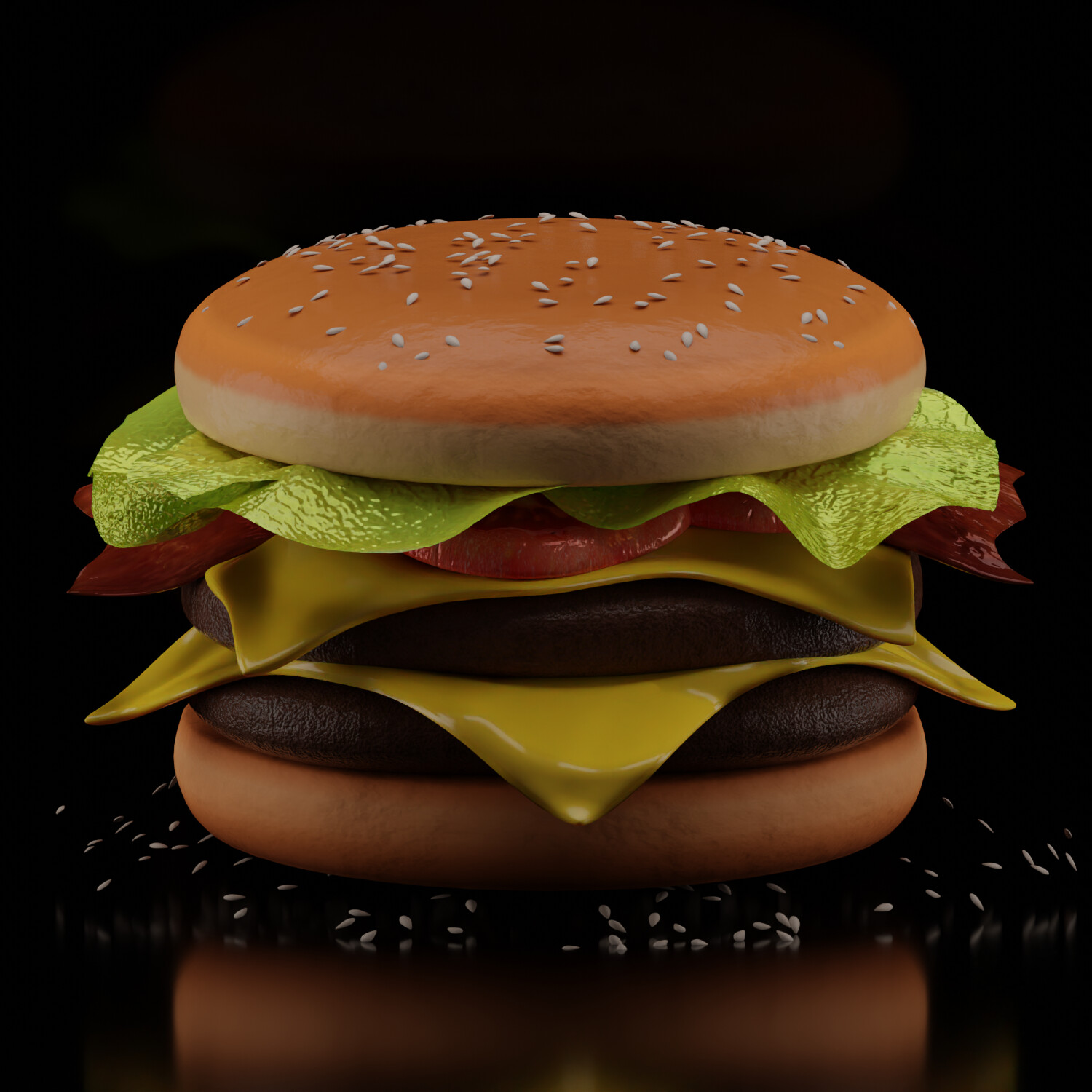 ArtStation - Double Cheeseburger 3D model | Game Assets