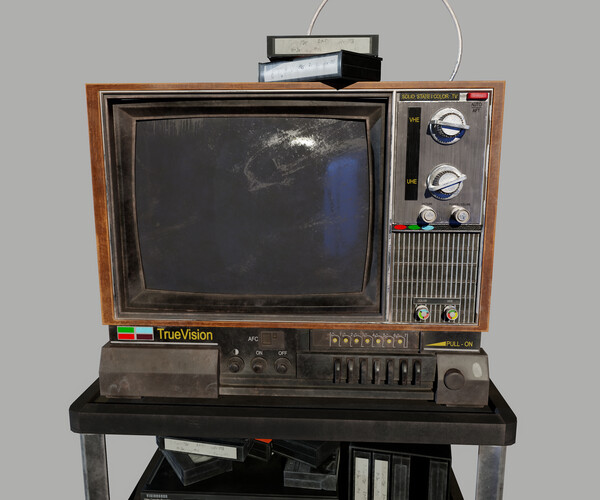 ArtStation - Old Television and VHS Set | Game Assets