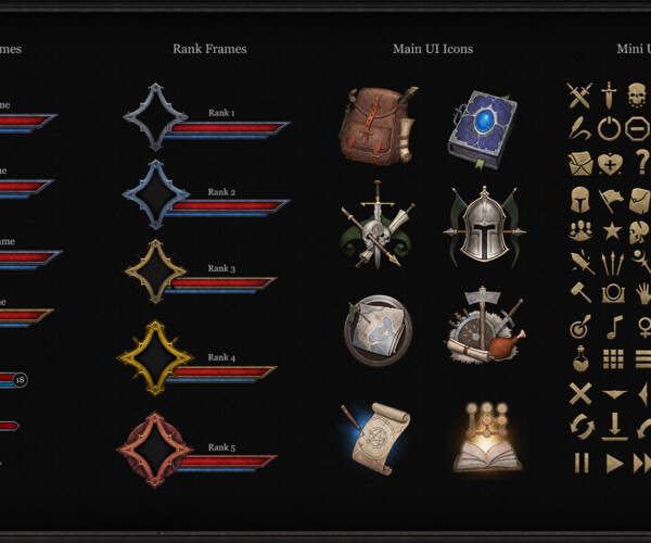 ArtStation - Dark Lands - RPG UI Kit | Game Assets