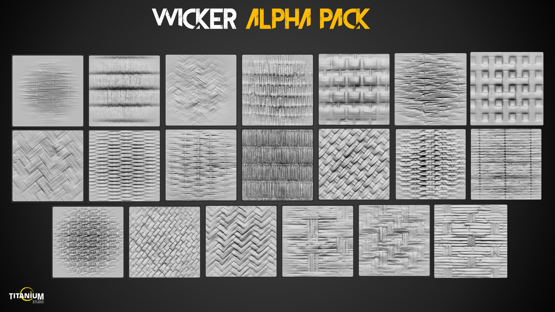 ArtStation - Photo Scaned Wicker Alpha Pack | 2K | Brushes