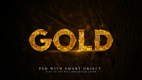 ArtStation - Gold PSD fully editable text effect. Layer style PSD ...