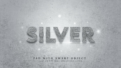 ArtStation - Silver PSD fully editable text effect. Layer style PSD ...