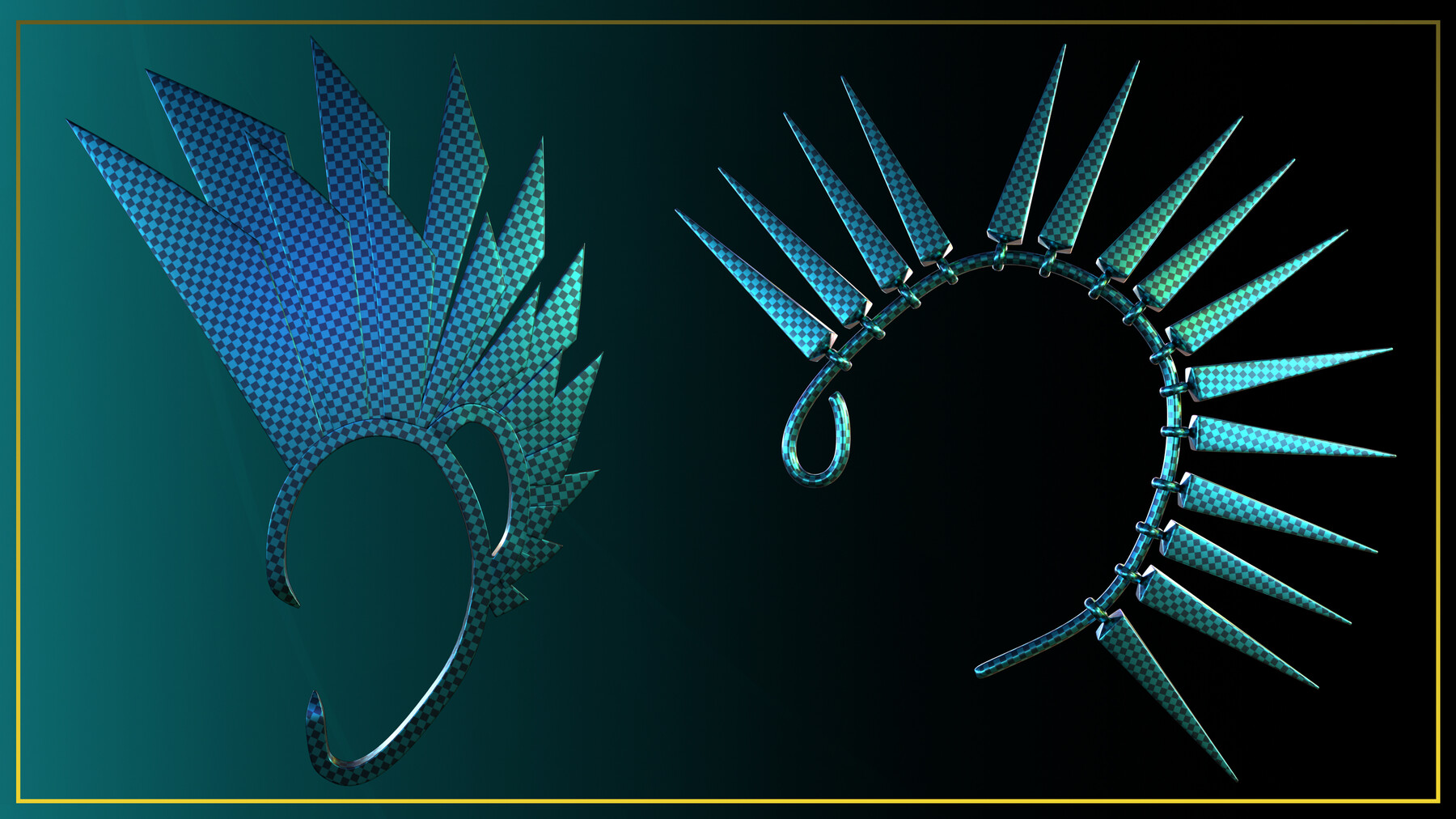 ArtStation - 25 Base Mesh Luxurious Ear cuffs - VOL 05 | Game Assets