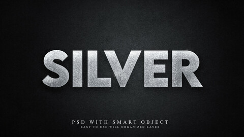 ArtStation - Silver PSD fully editable text effect. Layer style PSD ...