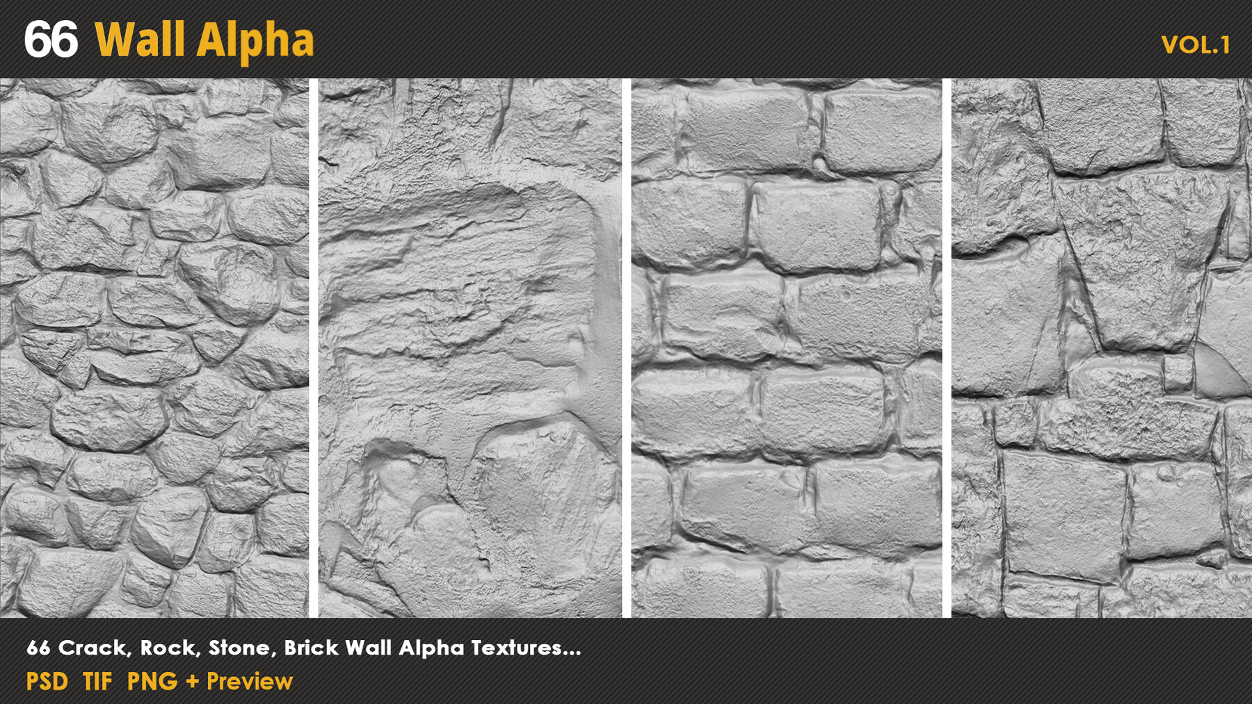 ArtStation - 66 Wall Apha vol.1 | Brushes