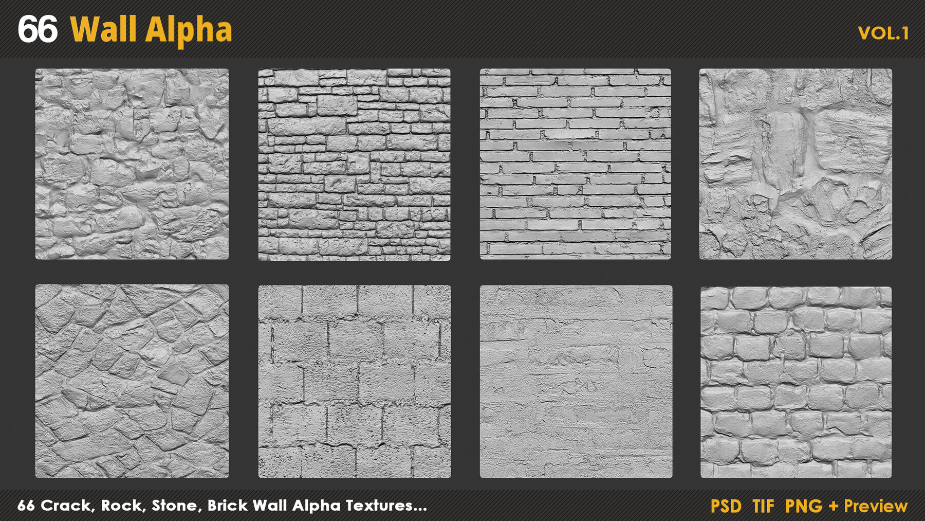 ArtStation - 66 Wall Apha vol.1 | Brushes