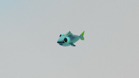ArtStation - Green Animated Fish | Game Assets