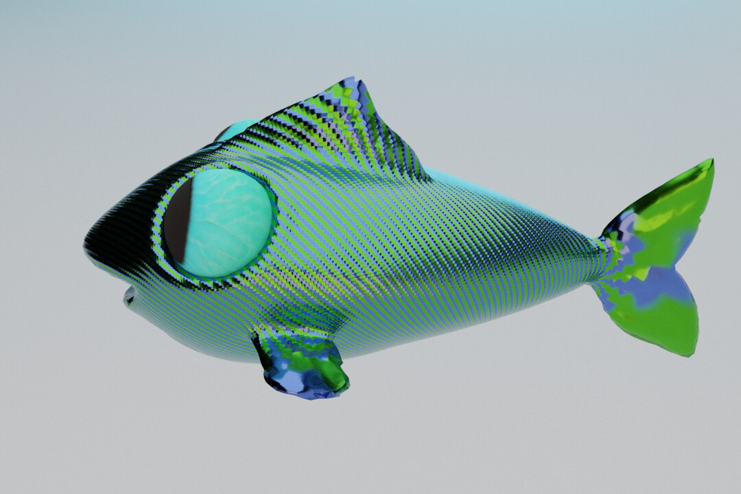 ArtStation - Green Animated Fish | Game Assets