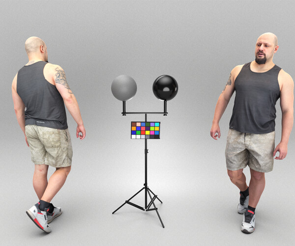ArtStation - Bald athletic man walking 376 | Game Assets
