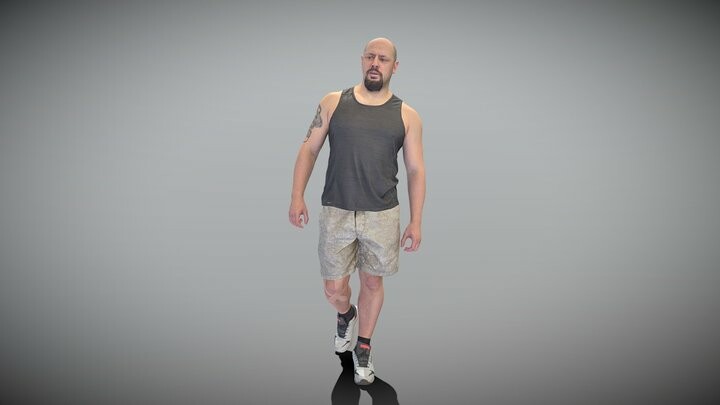 ArtStation - Bald athletic man walking 376 | Game Assets