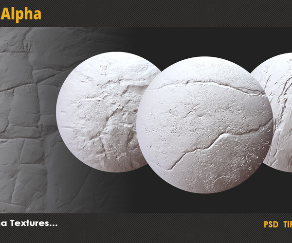 ArtStation - 56 Rock Alpha Vol.1 (psd+tif+png + Preview) | Brushes