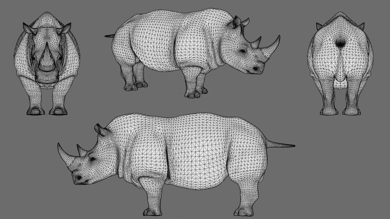 ArtStation - ANIMATED RHINOCEROS LOW POLY | Game Assets