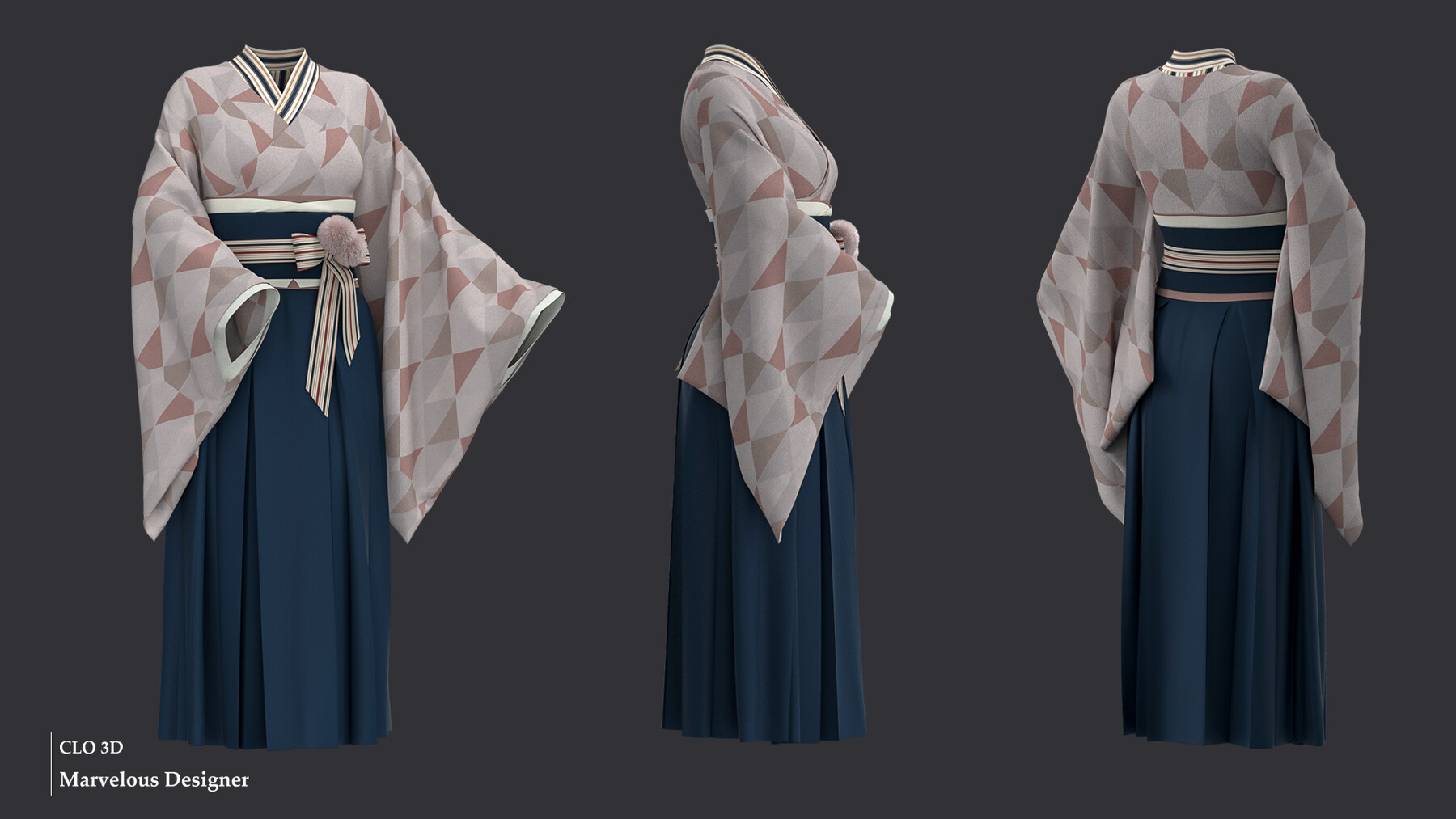 ArtStation - Female kimono / Marvelous Designer/Clo3D project file ...