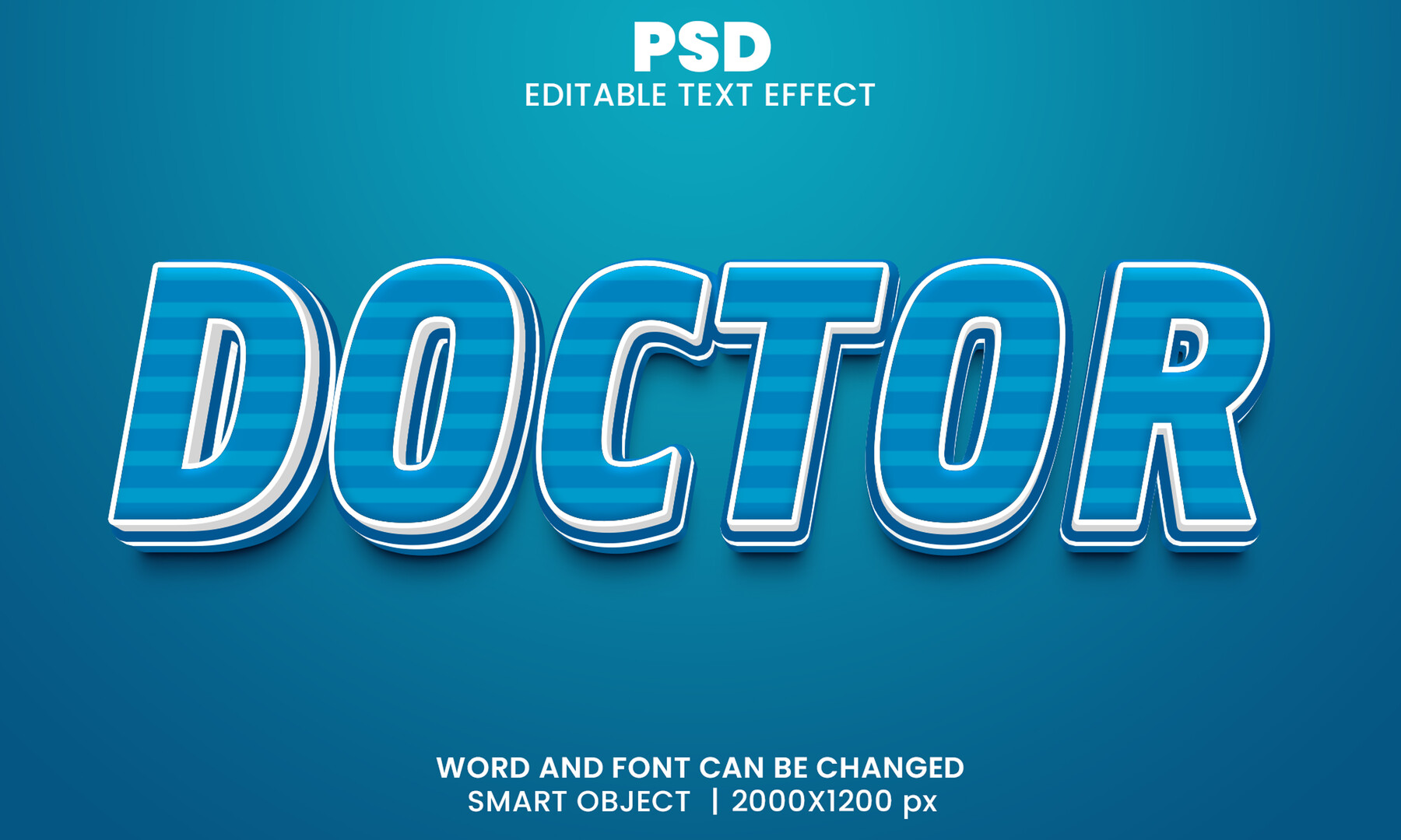 ArtStation - 3D Doctor PSD fully editable text effect. Layer style PSD ...