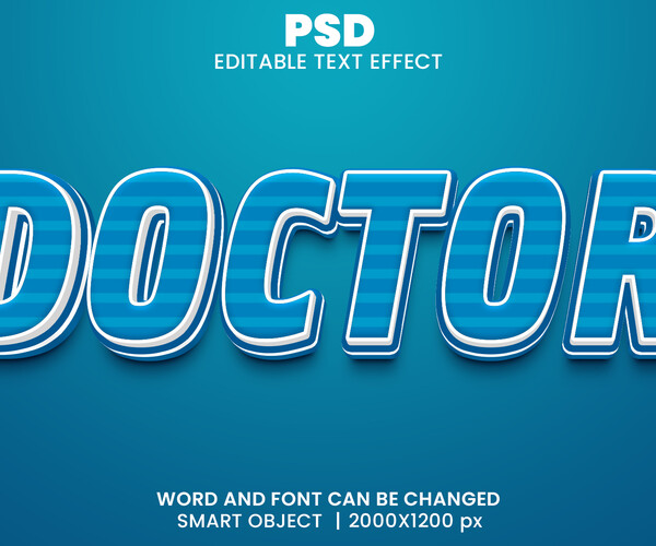 ArtStation - 3D Doctor PSD fully editable text effect. Layer style PSD ...