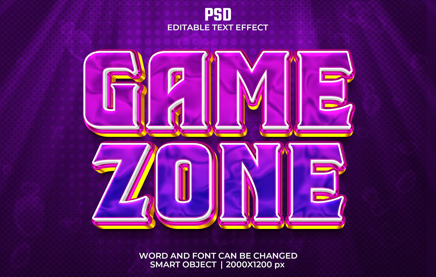 ArtStation - 3D Game zone PSD fully editable text effect. Layer style ...