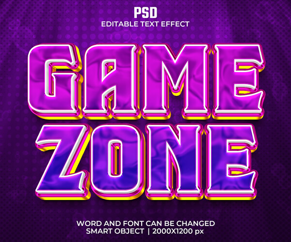 ArtStation - 3D Game zone PSD fully editable text effect. Layer style ...