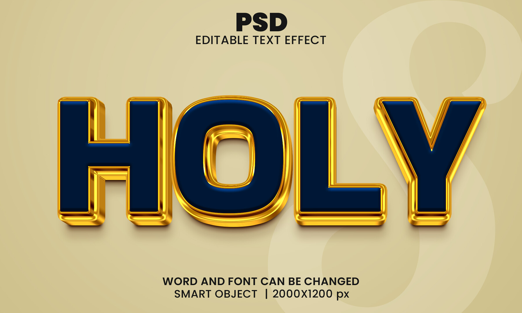 ArtStation - 3D Holy PSD fully editable text effect. Layer style PSD ...