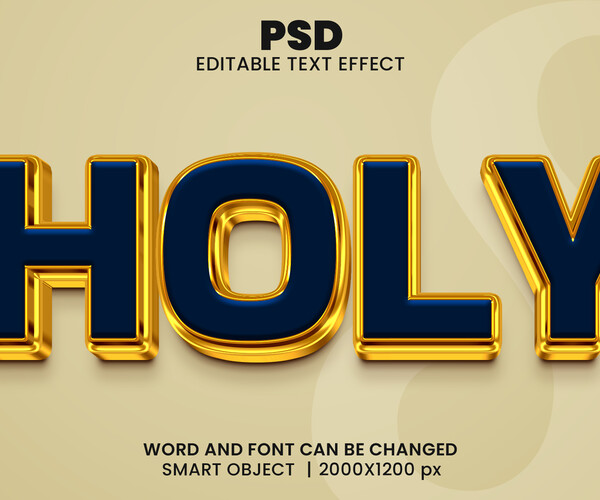 ArtStation - 3D Holy PSD fully editable text effect. Layer style PSD ...
