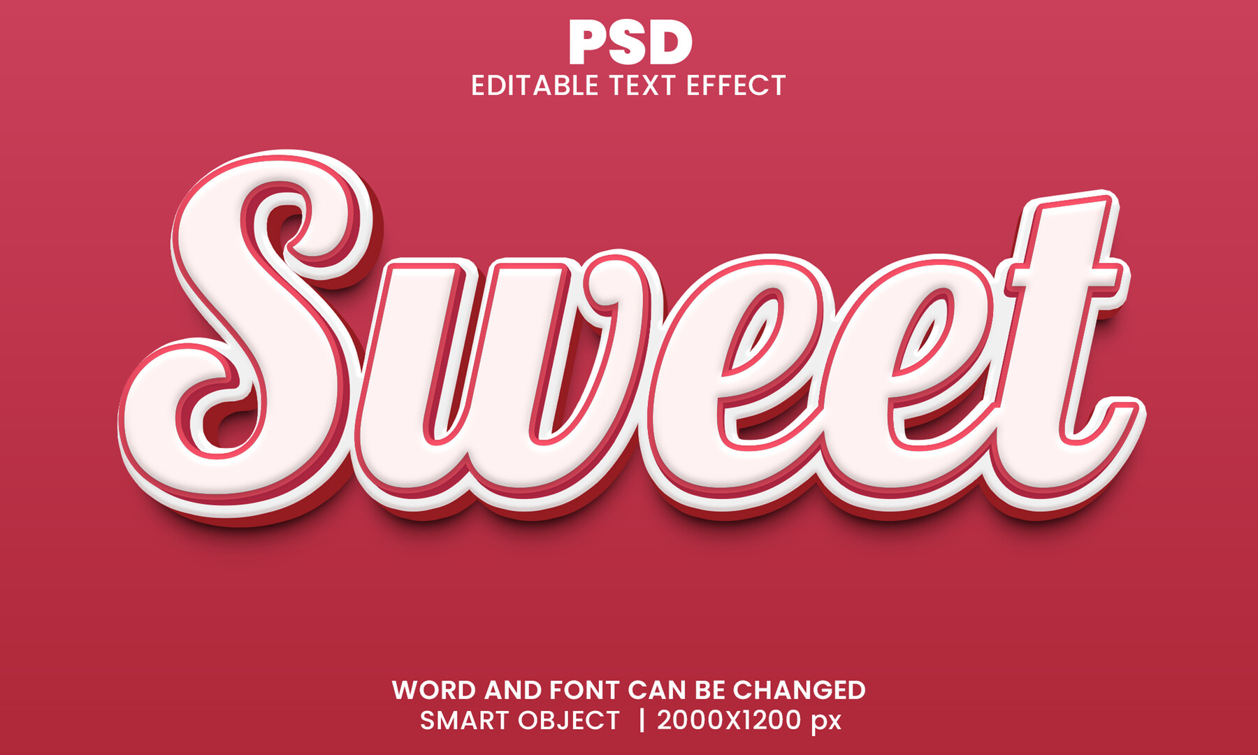 ArtStation - 3D Sweet PSD fully editable text effect. Layer style PSD ...
