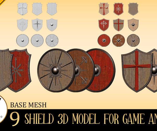ArtStation - 9 SHIELD 3D MODEL | Game Assets