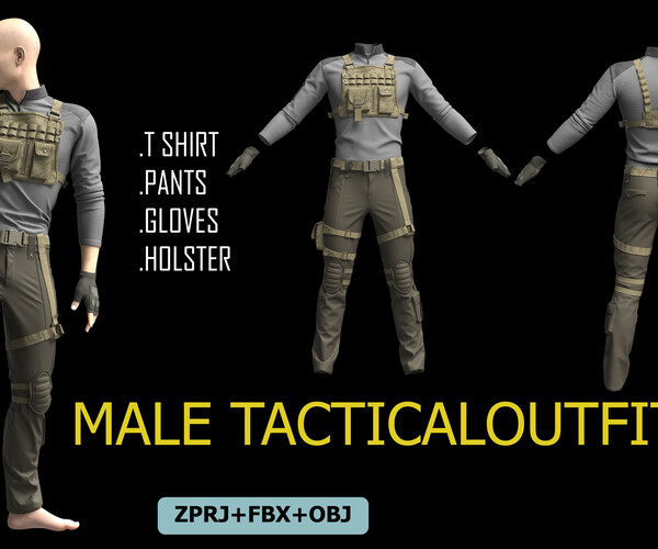ArtStation - Male tactical outfit #2. Marvelous Designer, Clo 3D ...