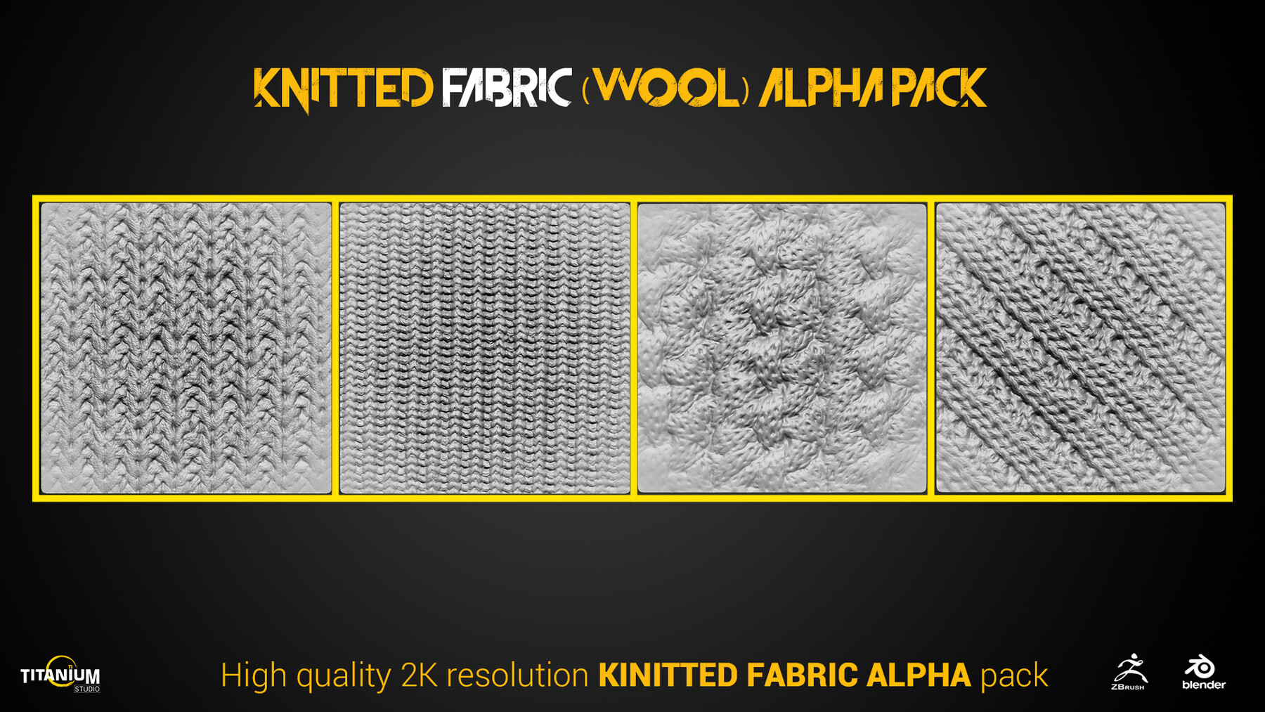 ArtStation - Knitted Wool Alpha Pack | 2K | Brushes