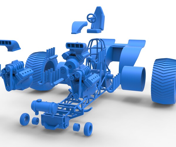 ArtStation - 3D printable Diecast Pulling tractor with 3 engines V8 ...