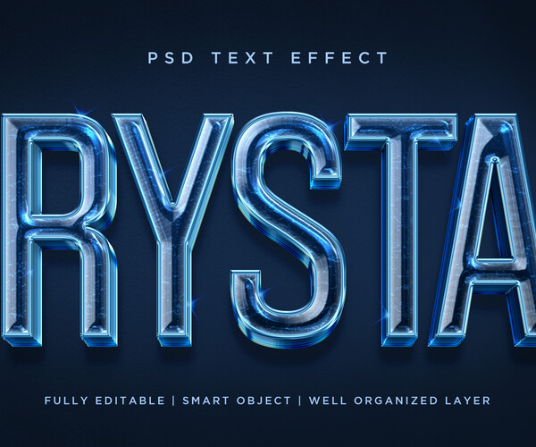 ArtStation - 3D Crystal PSD fully editable text effect. Layer style PSD ...