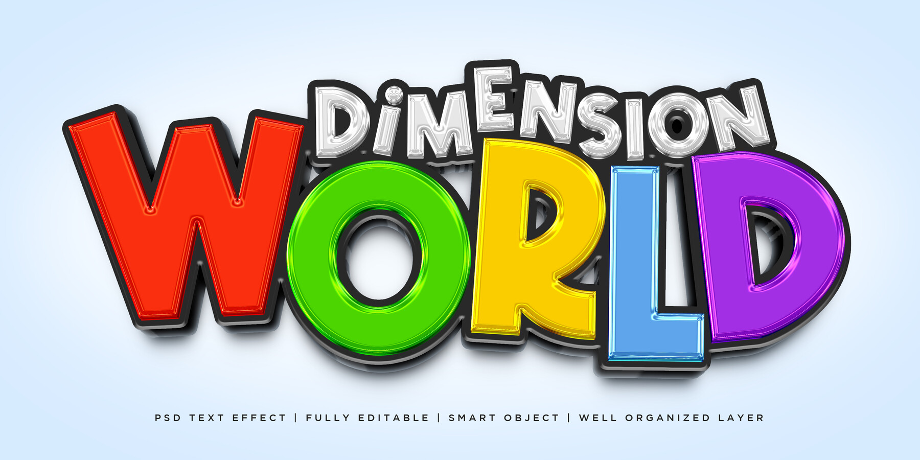 ArtStation - 3D Dimension World PSD fully editable text effect. Layer ...