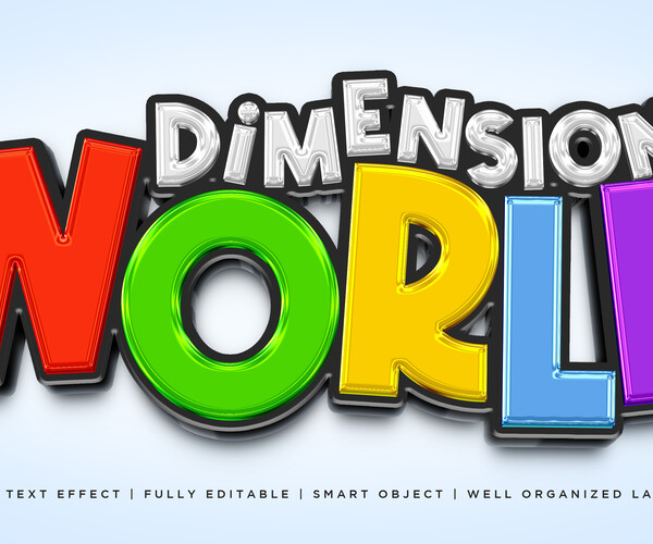 ArtStation - 3D Dimension World PSD fully editable text effect. Layer ...