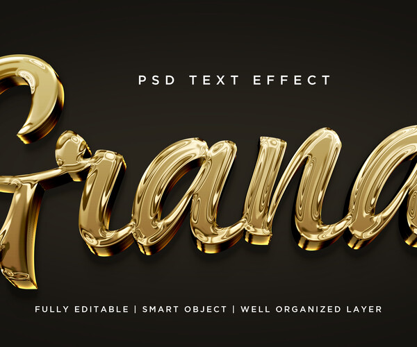 ArtStation - 3D Grand PSD fully editable text effect. Layer style PSD ...