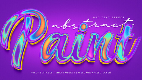 ArtStation - 3D Paint PSD fully editable text effect. Layer style PSD ...