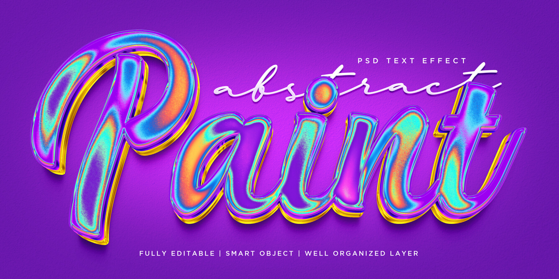 ArtStation - 3D Paint PSD fully editable text effect. Layer style PSD ...
