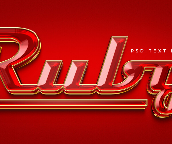 ArtStation - 3D Ruby PSD fully editable text effect. Layer style PSD ...