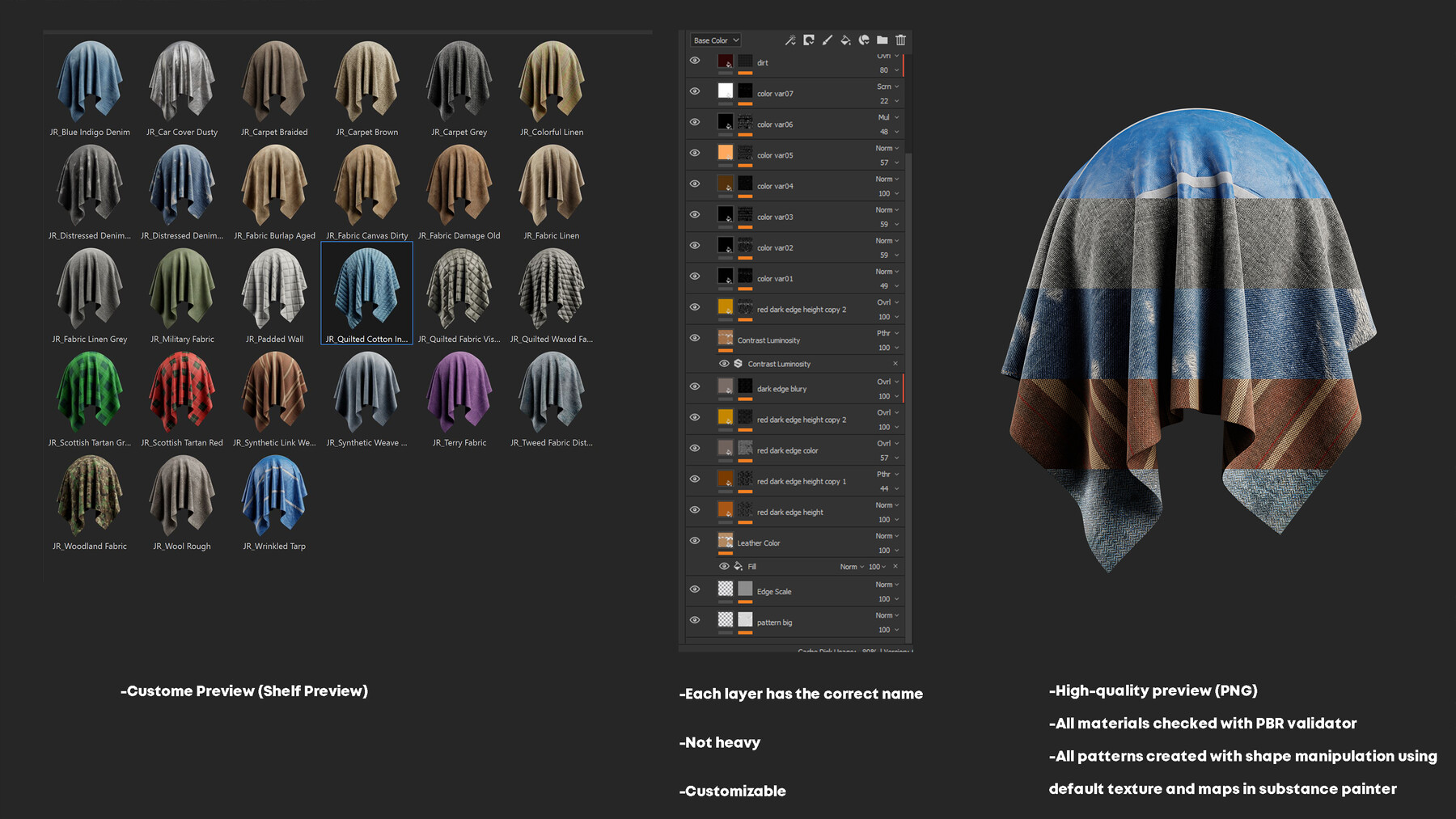 ArtStation - High-Detailed Fabric Smart Materials for Substance Pianter ...