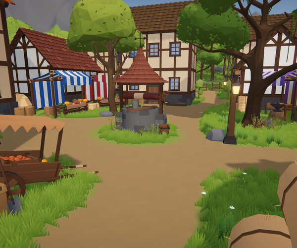 ArtStation - Low Poly Fantasy Valley - Asset for Unity 3D, Map and Models | Game Assets