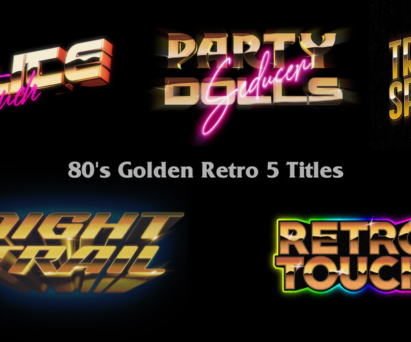 ArtStation - 80s Golden Retro 5 Titles | Resources